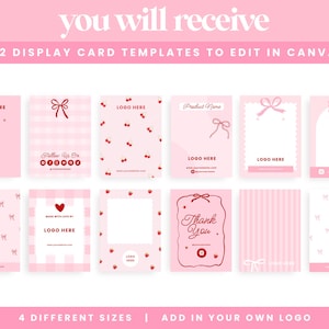 Coquette Display Card Templates Canva - Jewelry Backing Product Display ...