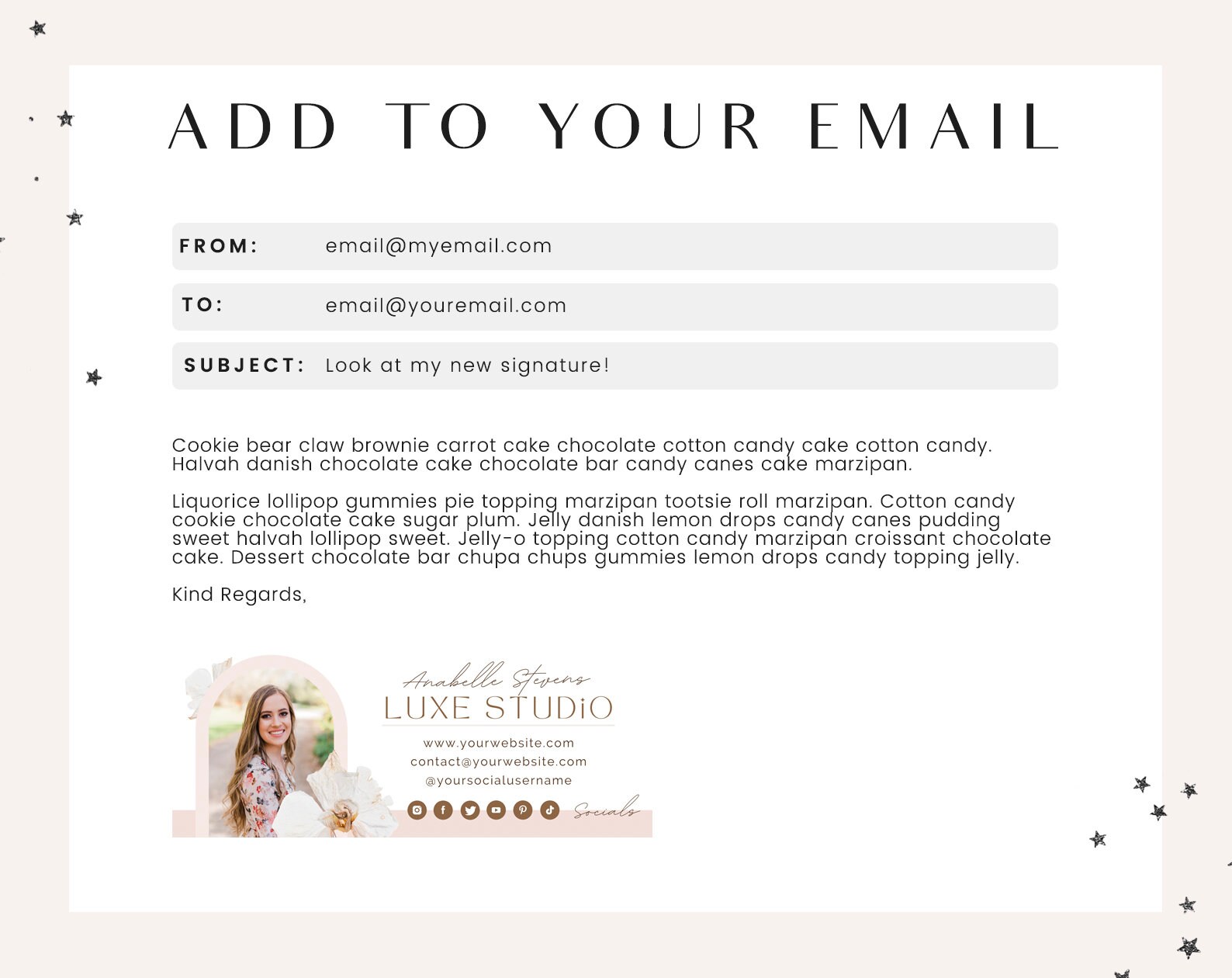 Email Signature Template Canva Pretty Gmail Signature Design | Etsy