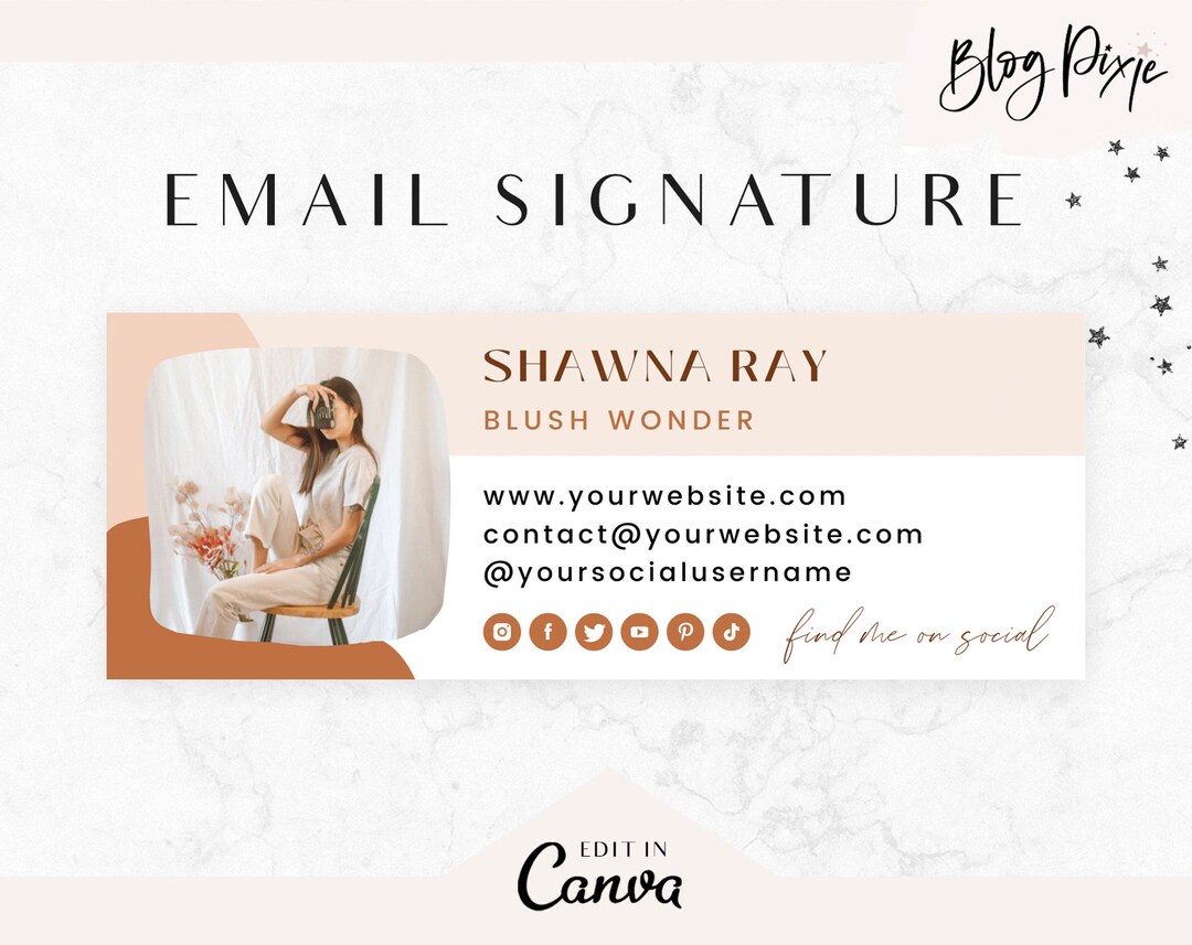 Email Signature Template Canva Boho Business Email Signature - Etsy Ireland