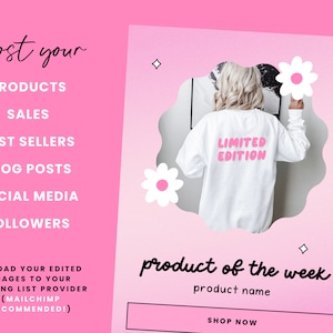 Pink Email Marketing Templates - Canva Newsletter Template - Mailing ...