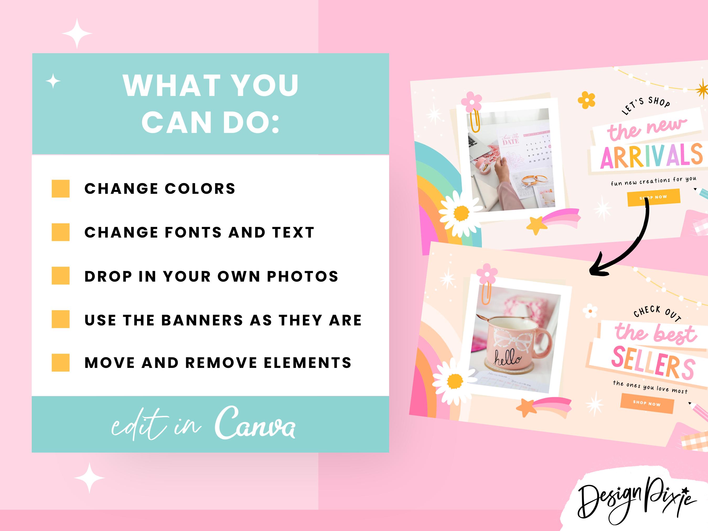 Shop Banner Templates Canva - Rainbow Shopify Store Banner Designs ...