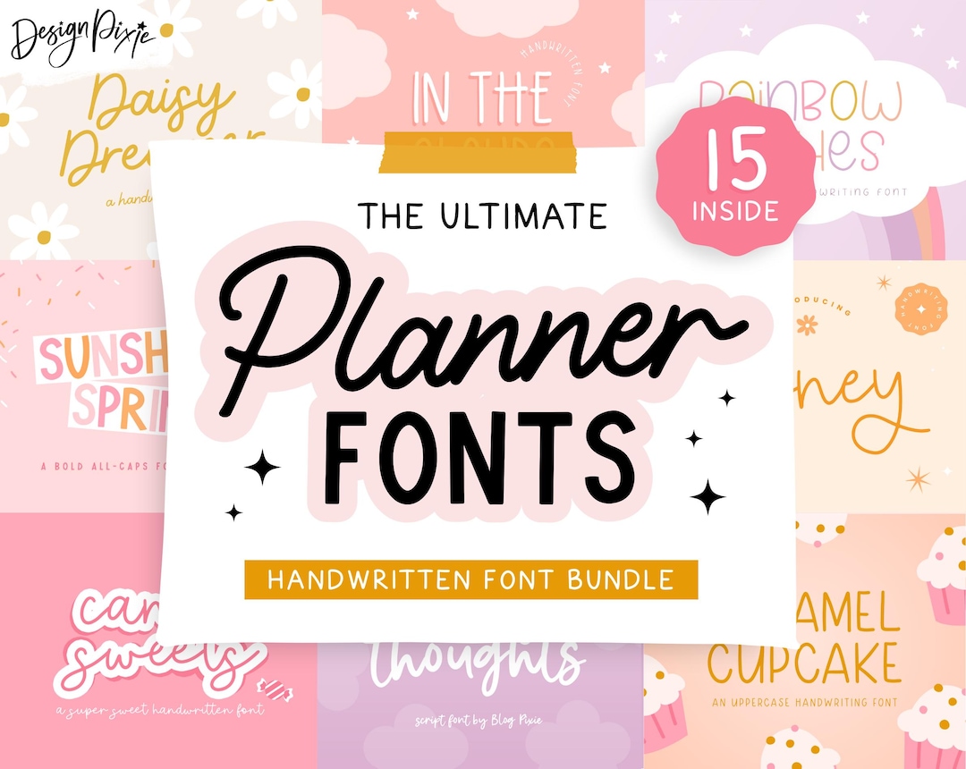 Planner Font Bundle - Handwriting Fonts for Goodnotes - Fonts for ...