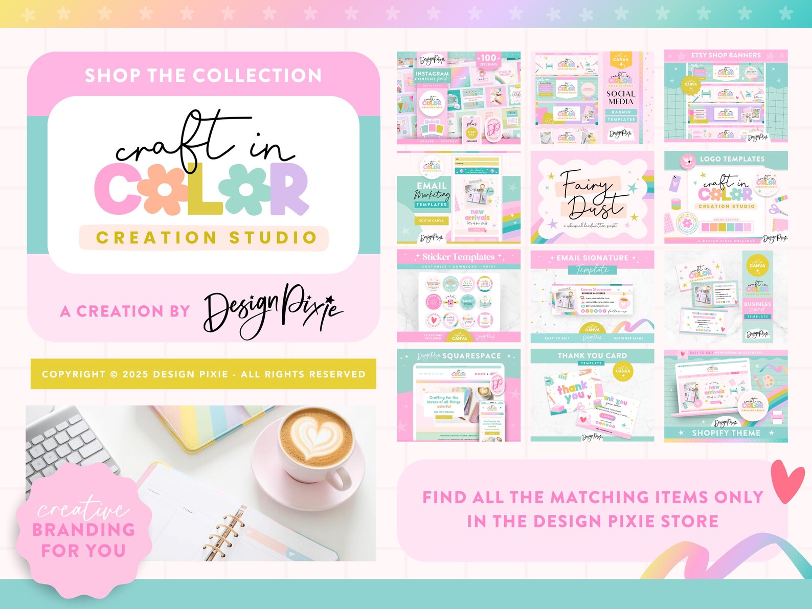 Craft Shop Logo Design Template Canva - Varsity Font Logo - Editable ...