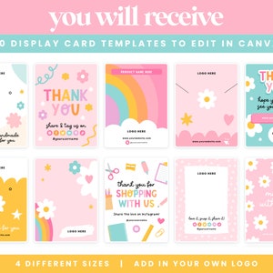 Rainbow Display Card Template Canva - Jewelry Display Card - Hair Clip ...