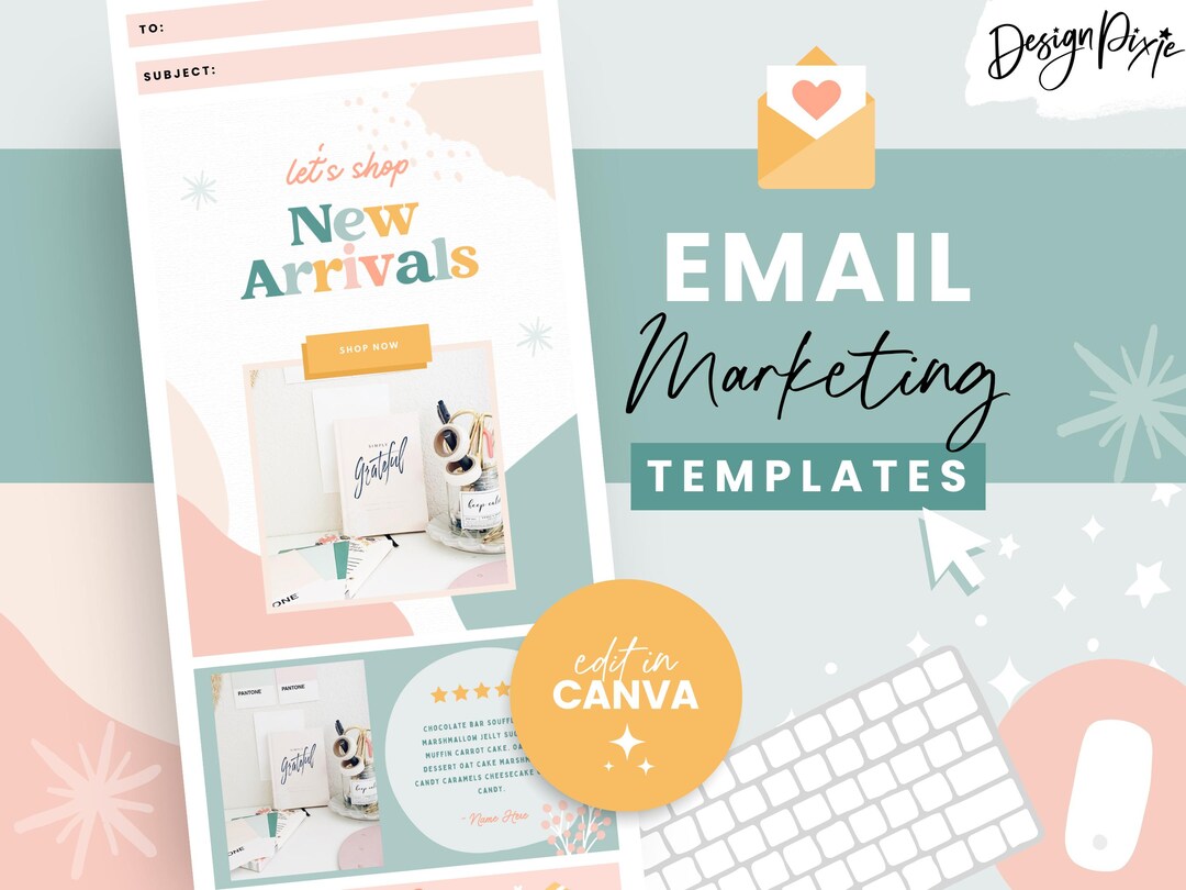 Email Marketing Templates Canva - Newsletter Template - Mailing List ...