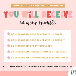 Christmas Instagram Template Bundle Canva - Holiday Instagram Story ...