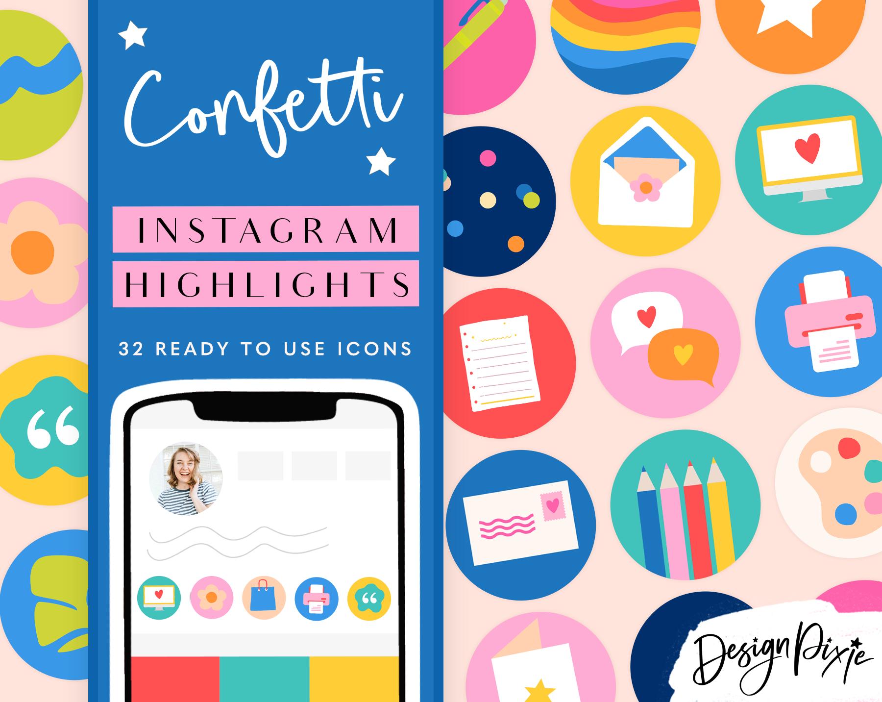 Colorful Instagram Highlight Icons - Bright Rainbow IG Covers - Primary ...