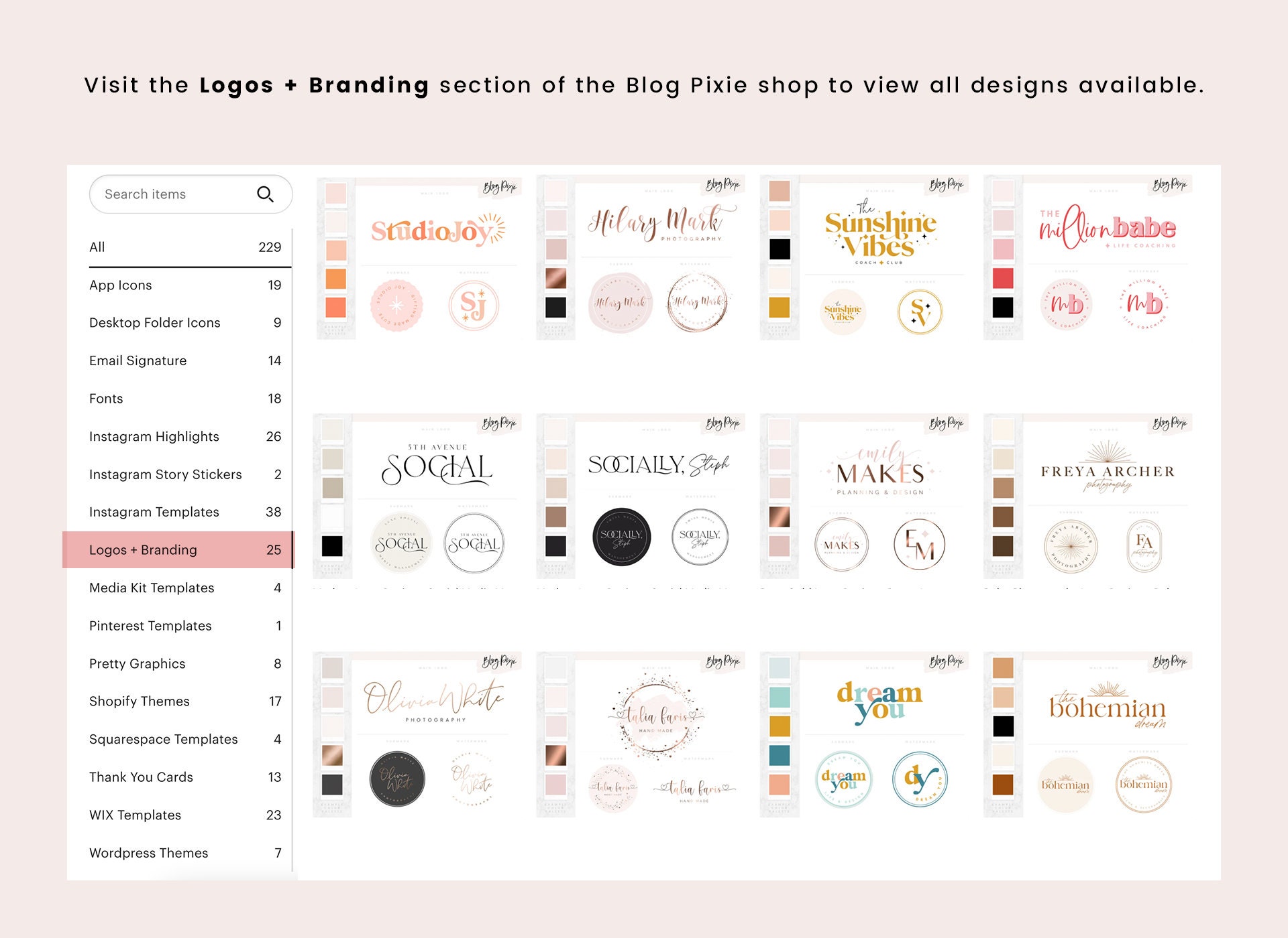 Logo Preview Pre Made Logo Design Branding Package | Etsy