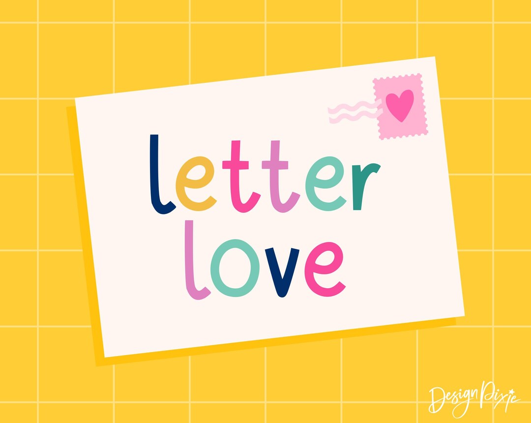 Letter Love Font - Cute Quirky Handwriting Font - Playful Childlike ...