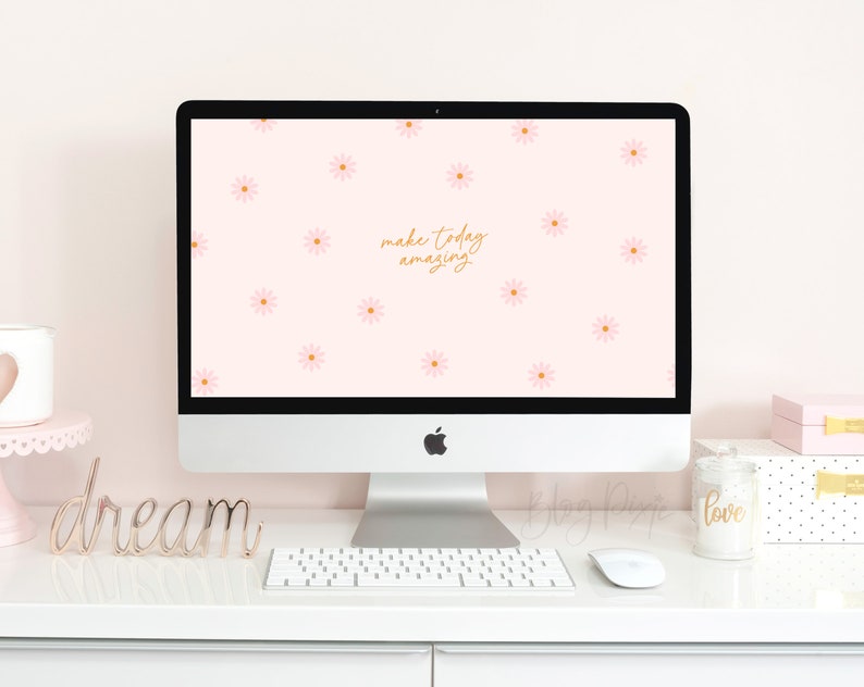 Desktop Wallpapers Pink Flowers Wallpaper Backgrounds Pink - Etsy