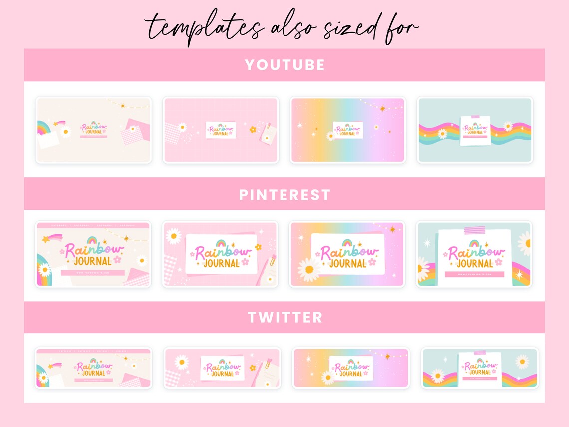 Rainbow Social Media Banner Templates Canva - Rainbow Facebook Cover ...