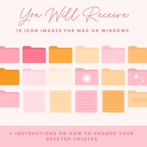 Desktop Folder Icons Pink Bright - Cute Aesthetic Mac Desktop - PC ...