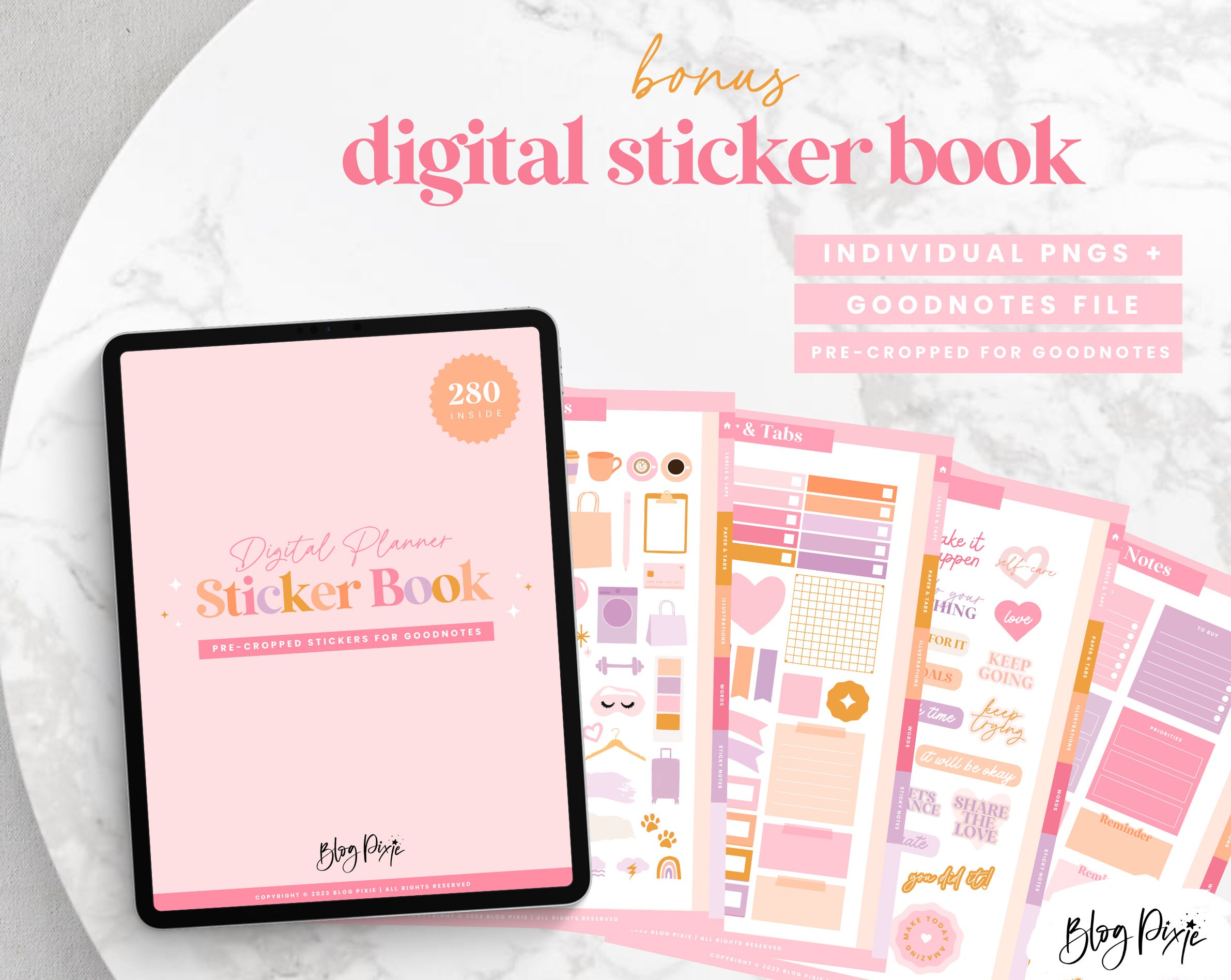 Digital Planner Pink - Goodnotes Undated Planner 2026 - Digital ...