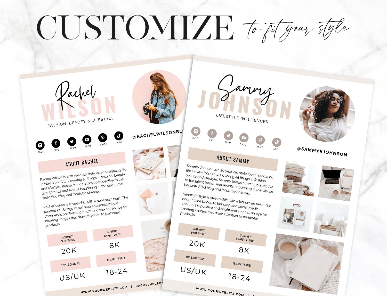 Media Kit Template Canva Blog Rate Sheet Blogger Media Kit - Etsy