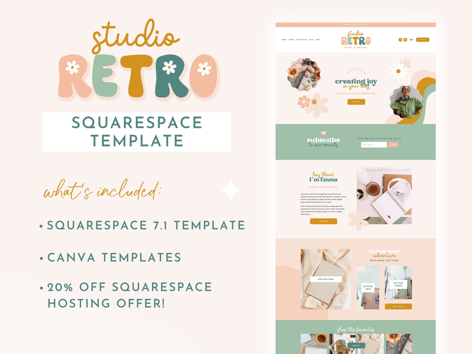 Retro Squarespace Website Template - Coach Business Website Design ...
