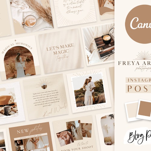Photography Instagram Story Templates Canva Boho Neutral - Etsy