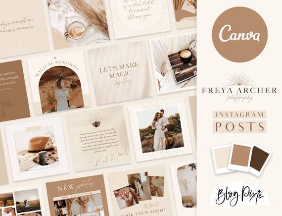 Photography Instagram Templates Boho Neutral Instagram Post - Etsy