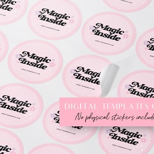Pink Sticker Templates Canva - Circle Thank You Stickers - Packaging ...