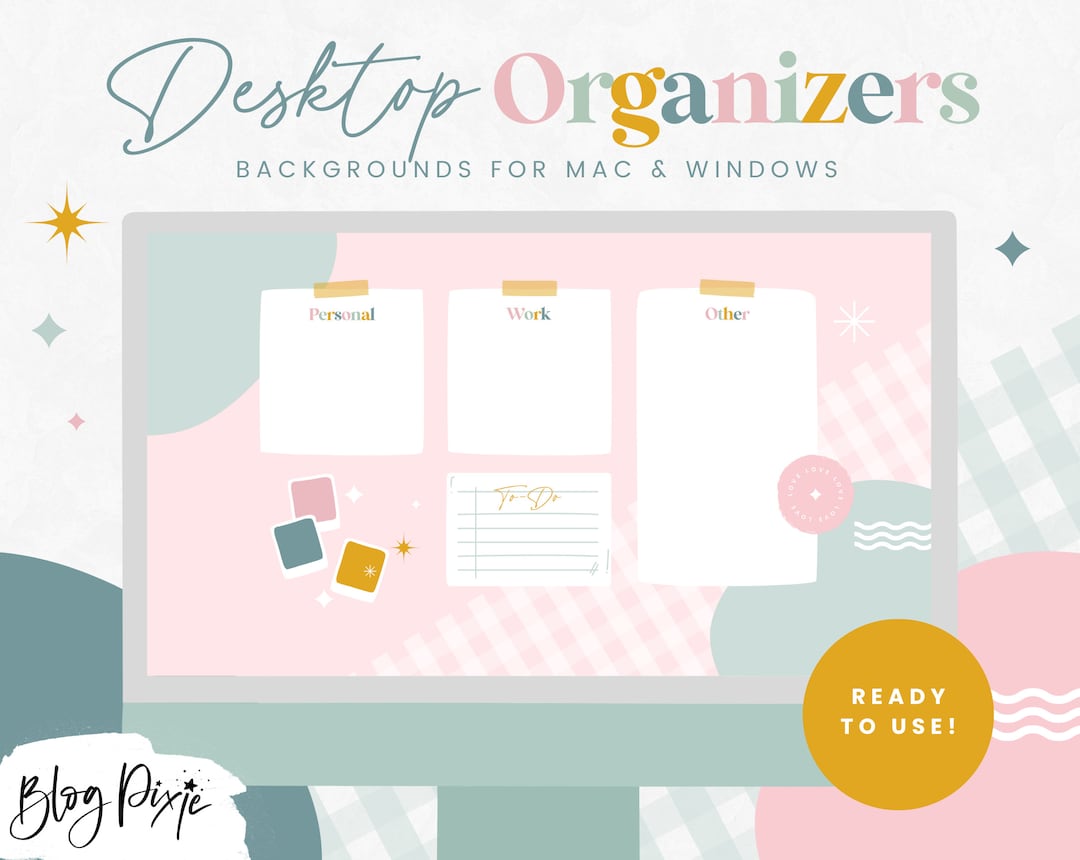 Desktop Organizer Wallpaper Pastel Rainbow - Desktop Background Cute ...