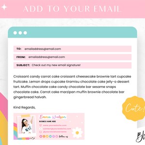 Rainbow Email Signature Template Canva Small Business Email Design ...