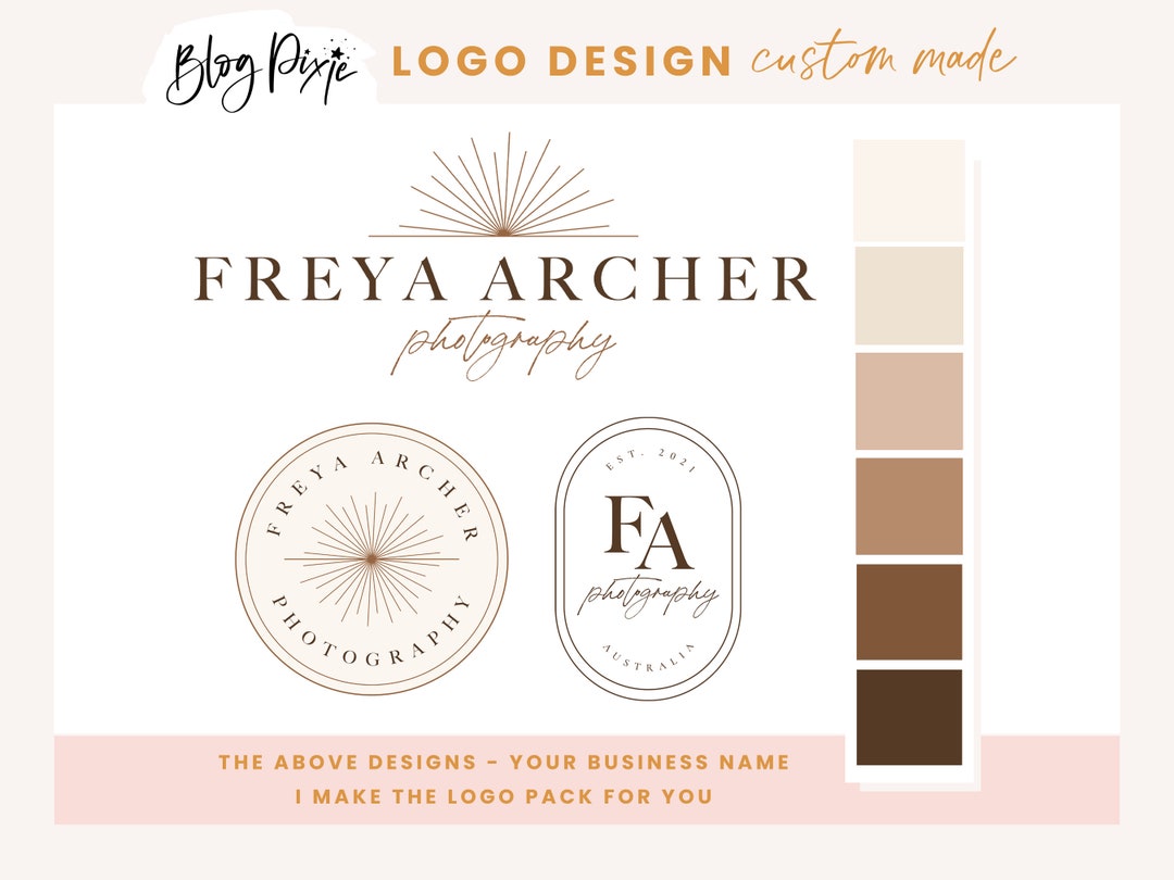 Boho Photography Logo Design - Bohemian Photographer Branding ...