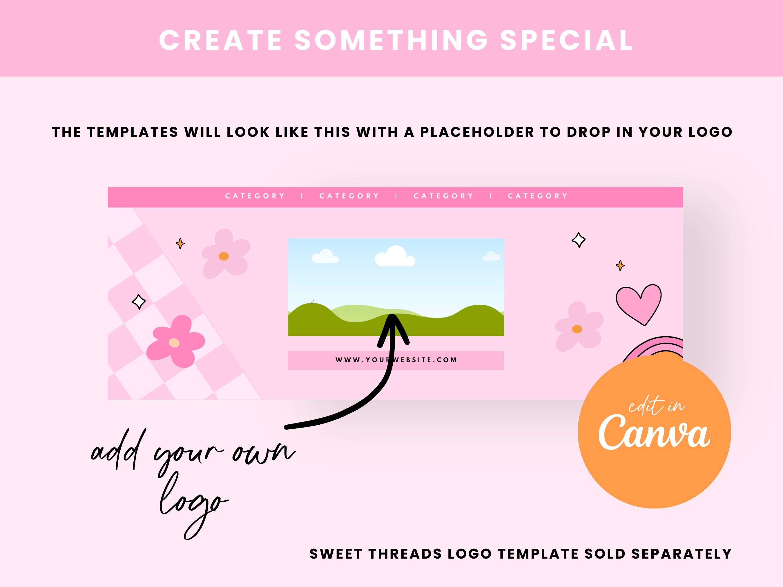 Pink Retro Facebook Banner Template Canva - Hot Pink Social Media ...