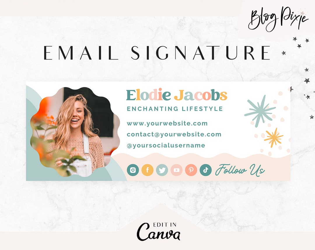 Email Signature Template Canva Email Signature Design Gmail Outlook ...
