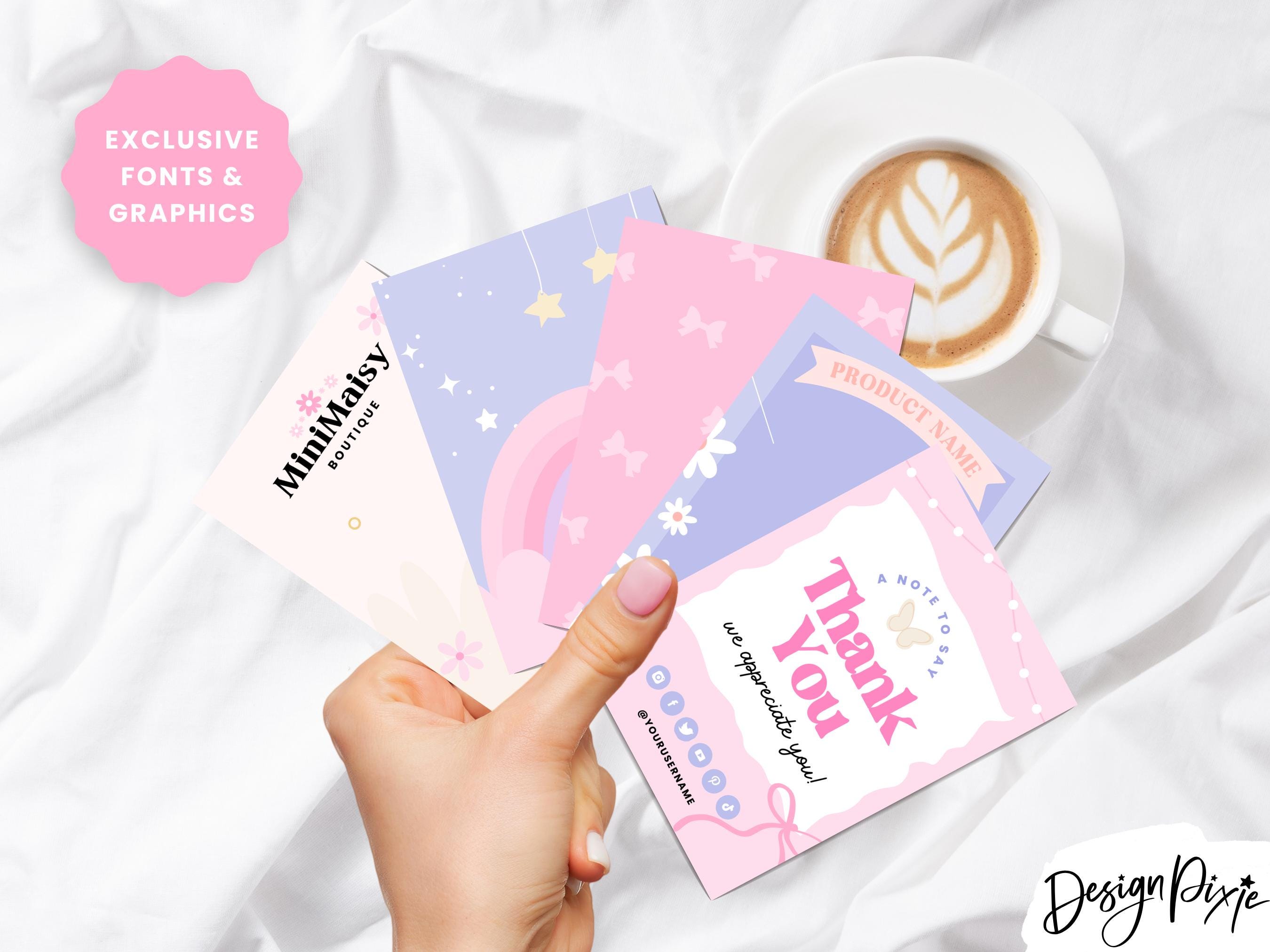 Girly Pink Display Card Templates - Canva Templates for Jewelry Backing ...