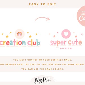 Fun Editable Logo Design Canva Small Business Logo Template Rainbow ...