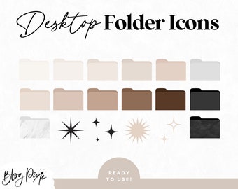 Brown Beige Desktop Folder Icons Desktop Folder Icons - Etsy