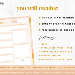 Digital Planner Boho - Goodnotes Undated Planner - Digital Stickers ...