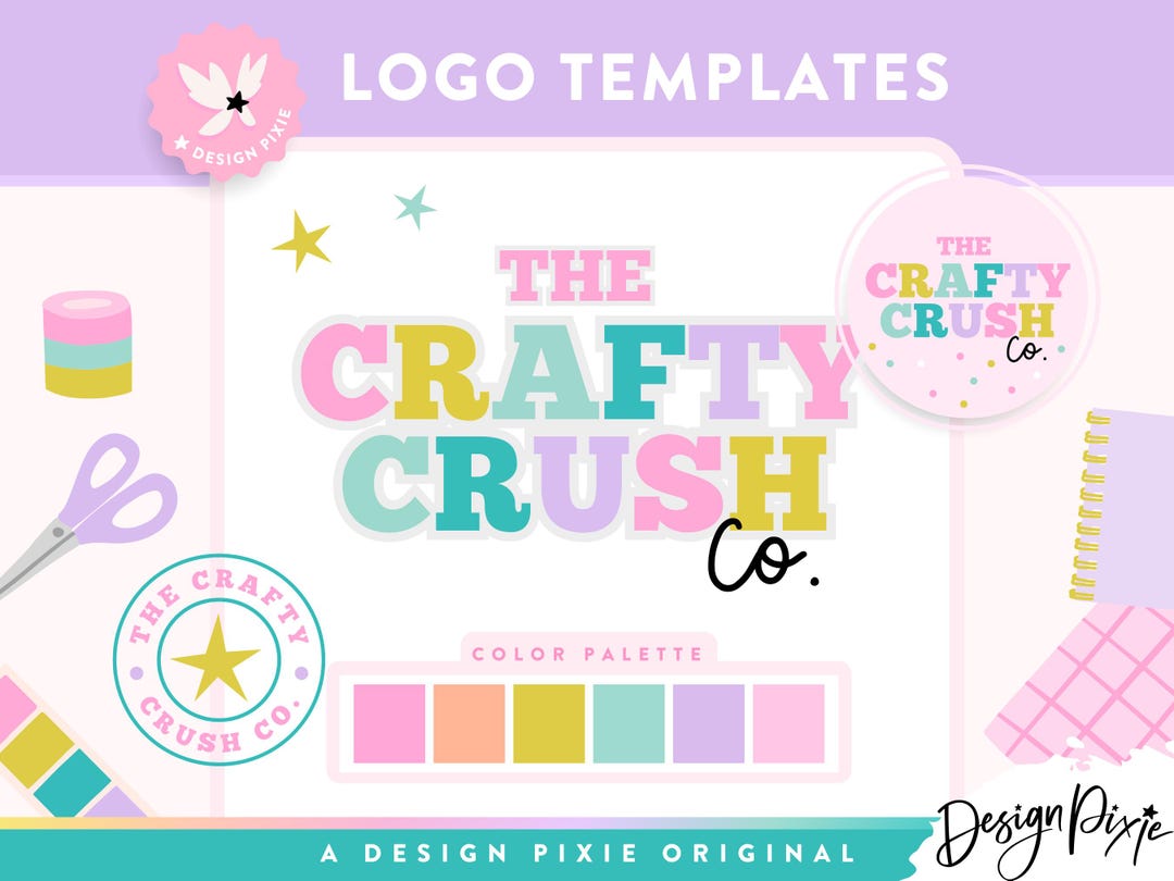 Craft Shop Logo Design Template Canva - Varsity Font Logo - Editable ...