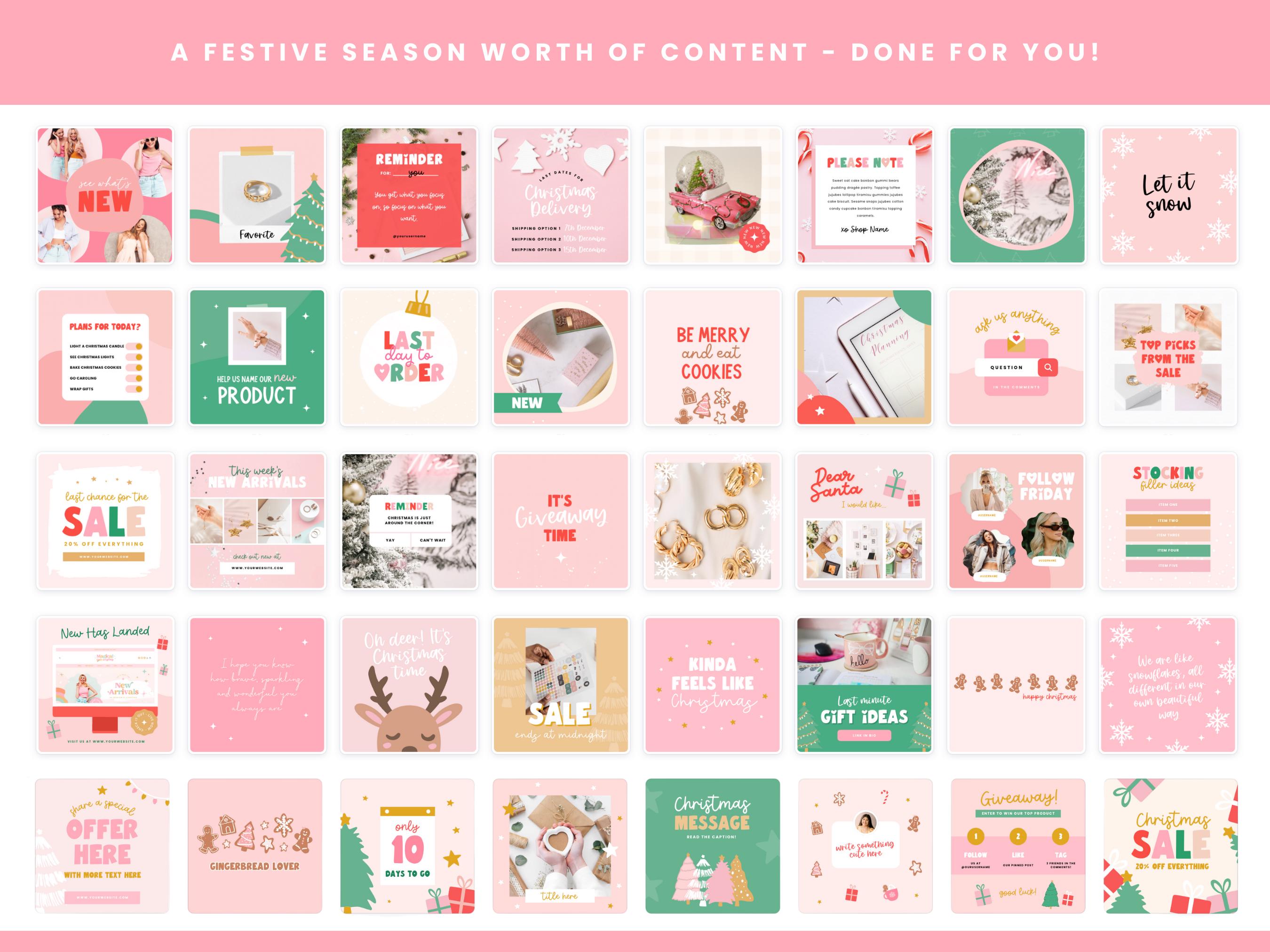 Christmas Instagram Template Bundle Canva - Holiday Instagram Story ...
