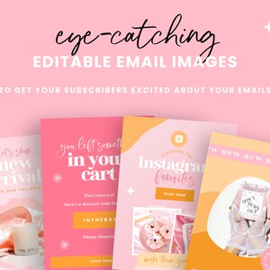 Pink Email Marketing Templates - Canva Newsletter Template - Shopify ...