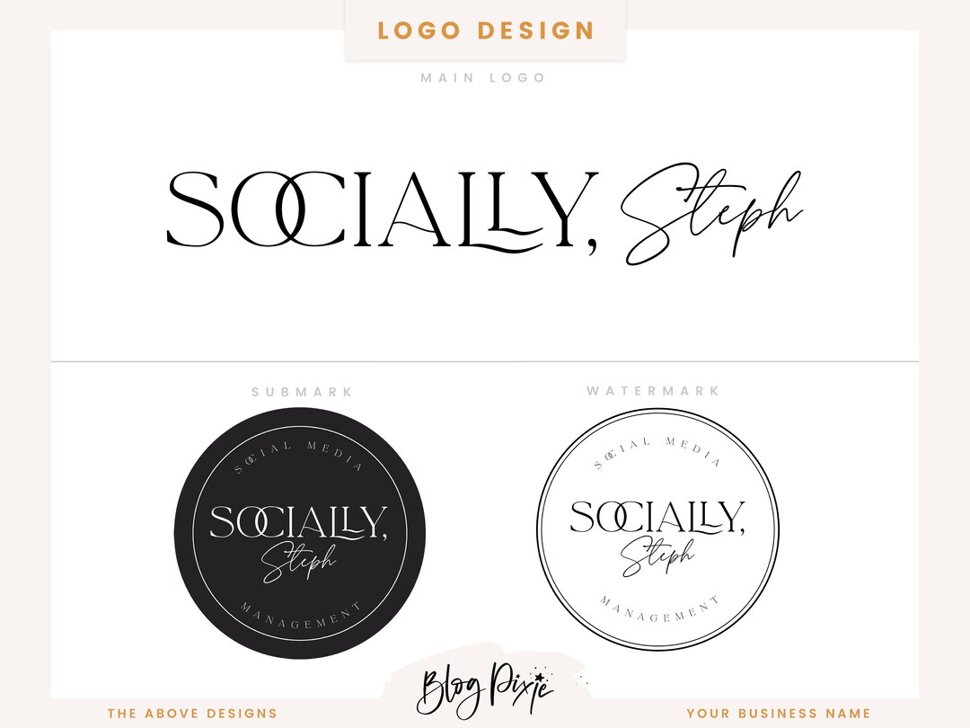 Modern Logo Design Social Media Manager Logo Coach Logo - Etsy