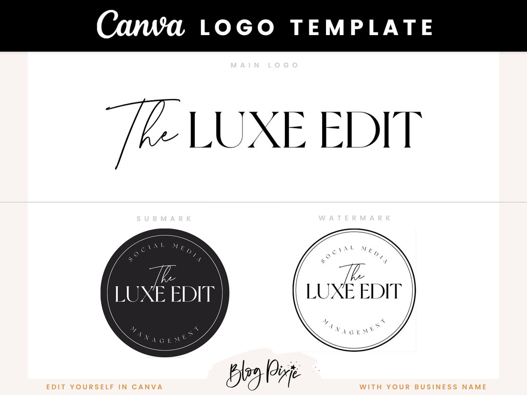Editable Logo Design Canva Modern Logo Social Media - Etsy