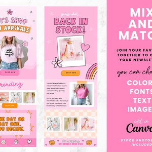 Pink Email Marketing Templates - Canva Newsletter Template - Mailing ...
