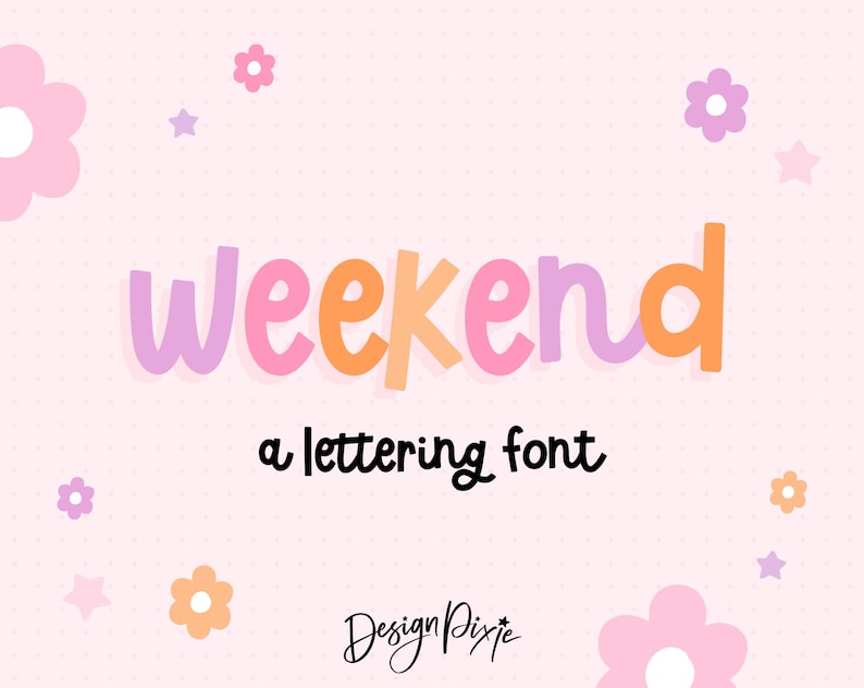 Weekend Font - Chalkboard Style Typeface - Aesthetic Lettering Fonts ...