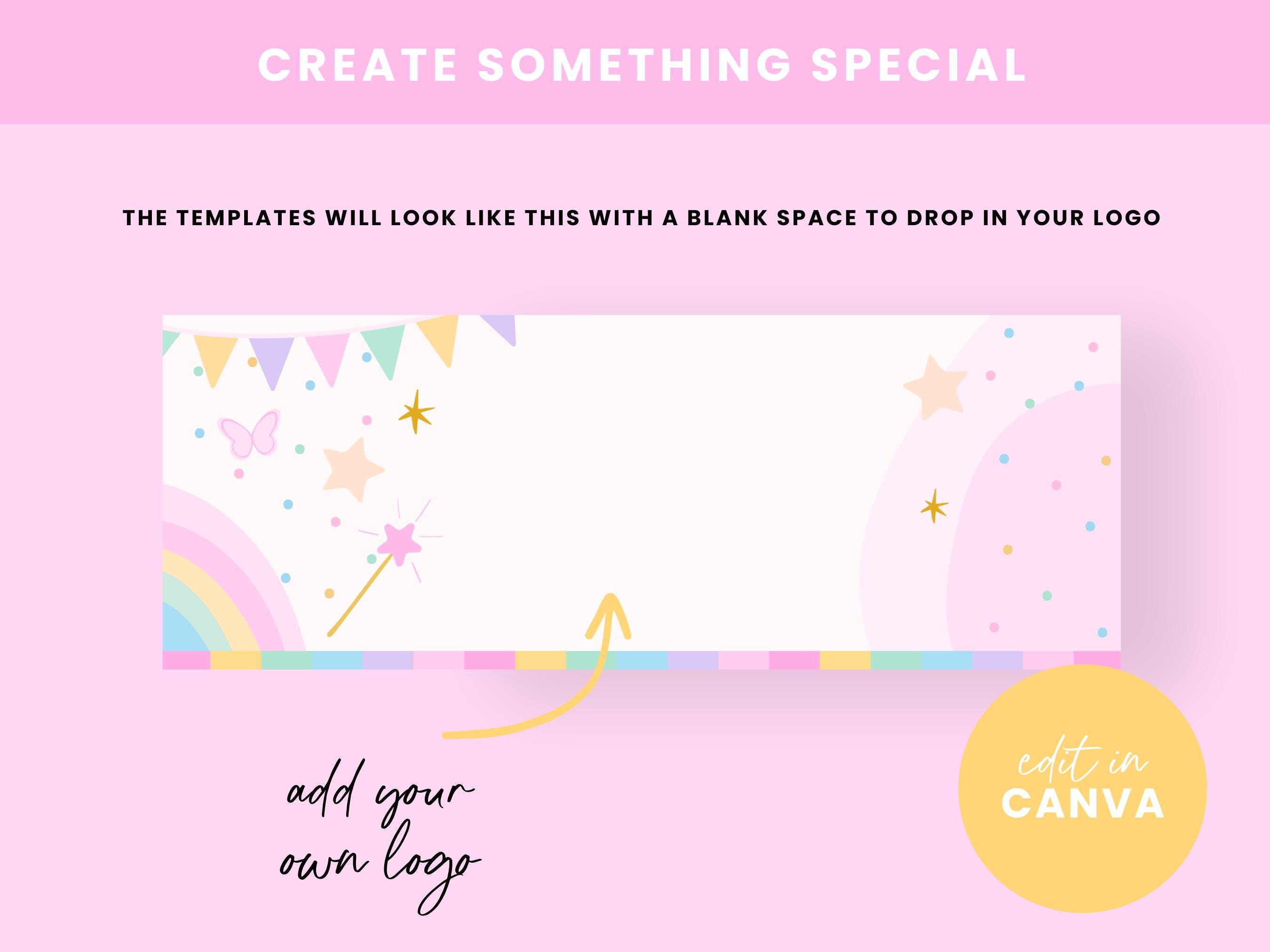 Pastel Party Social Media Banners for Canva - Facebook, Youtube ...
