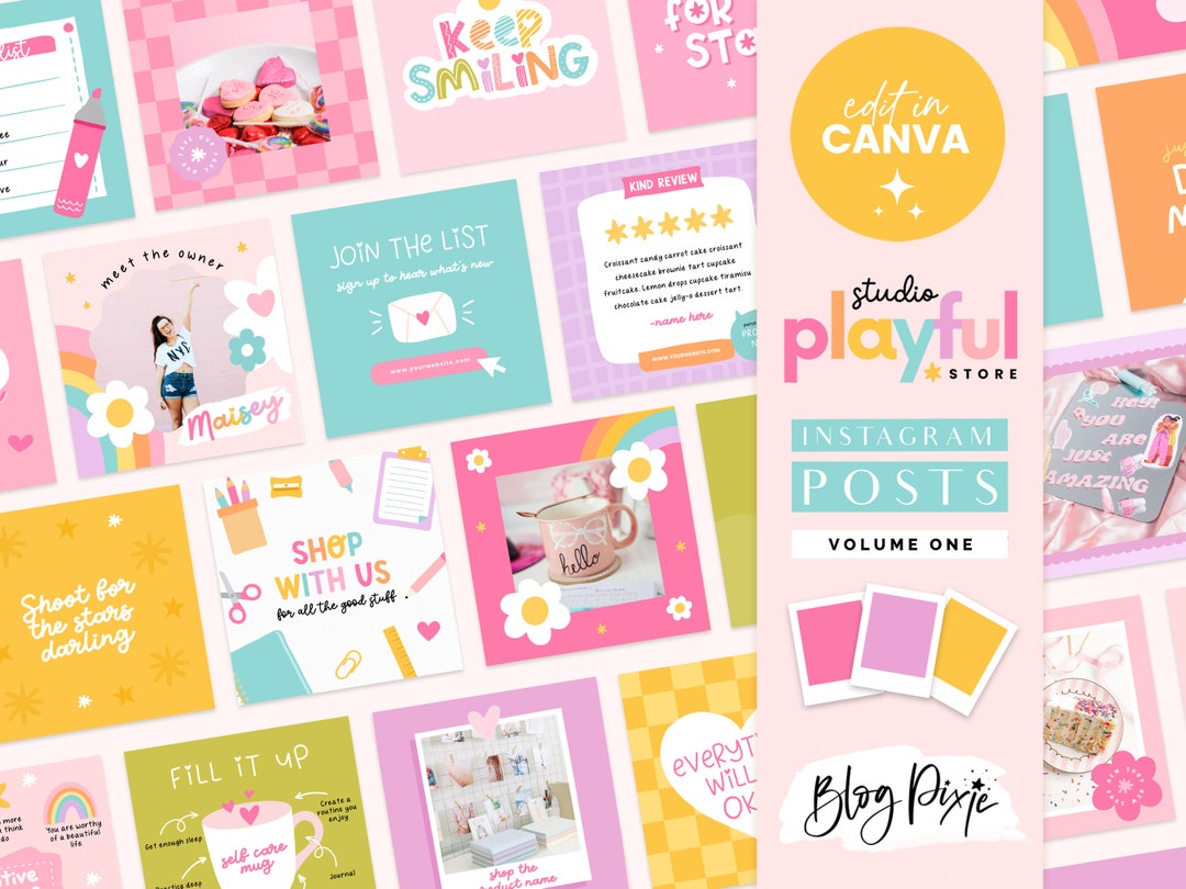 Rainbow Instagram Post Templates Canva Positive Quotes for Instagram ...