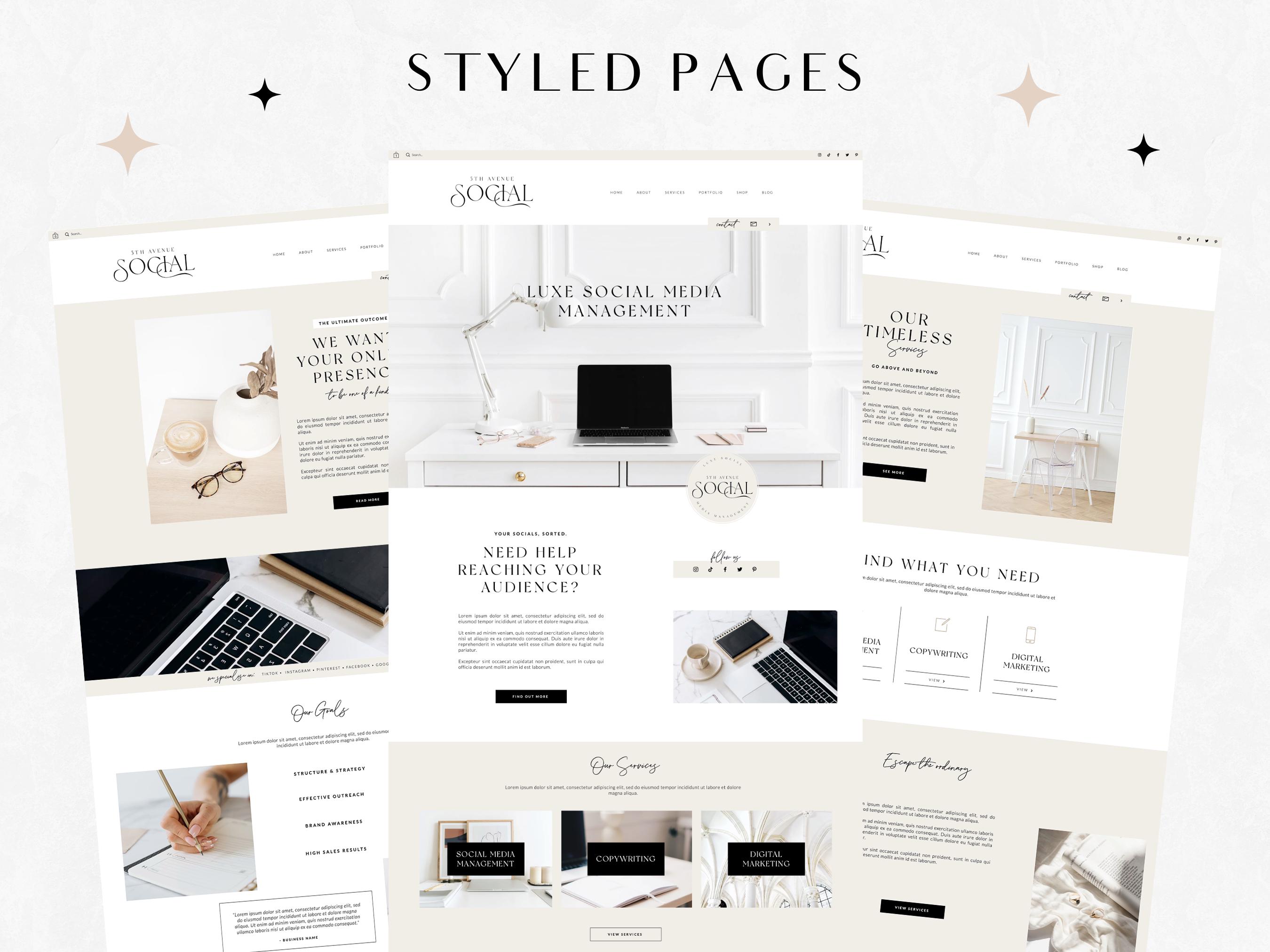 Minimal White Wix Website Template - Social Media Manager - Modern ...
