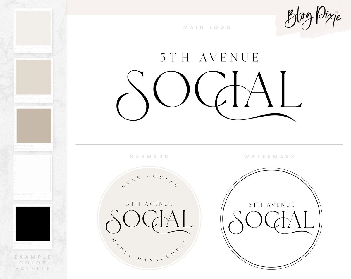 Modern Logo Design Social Media Manager Logo Virtual - Etsy Australia
