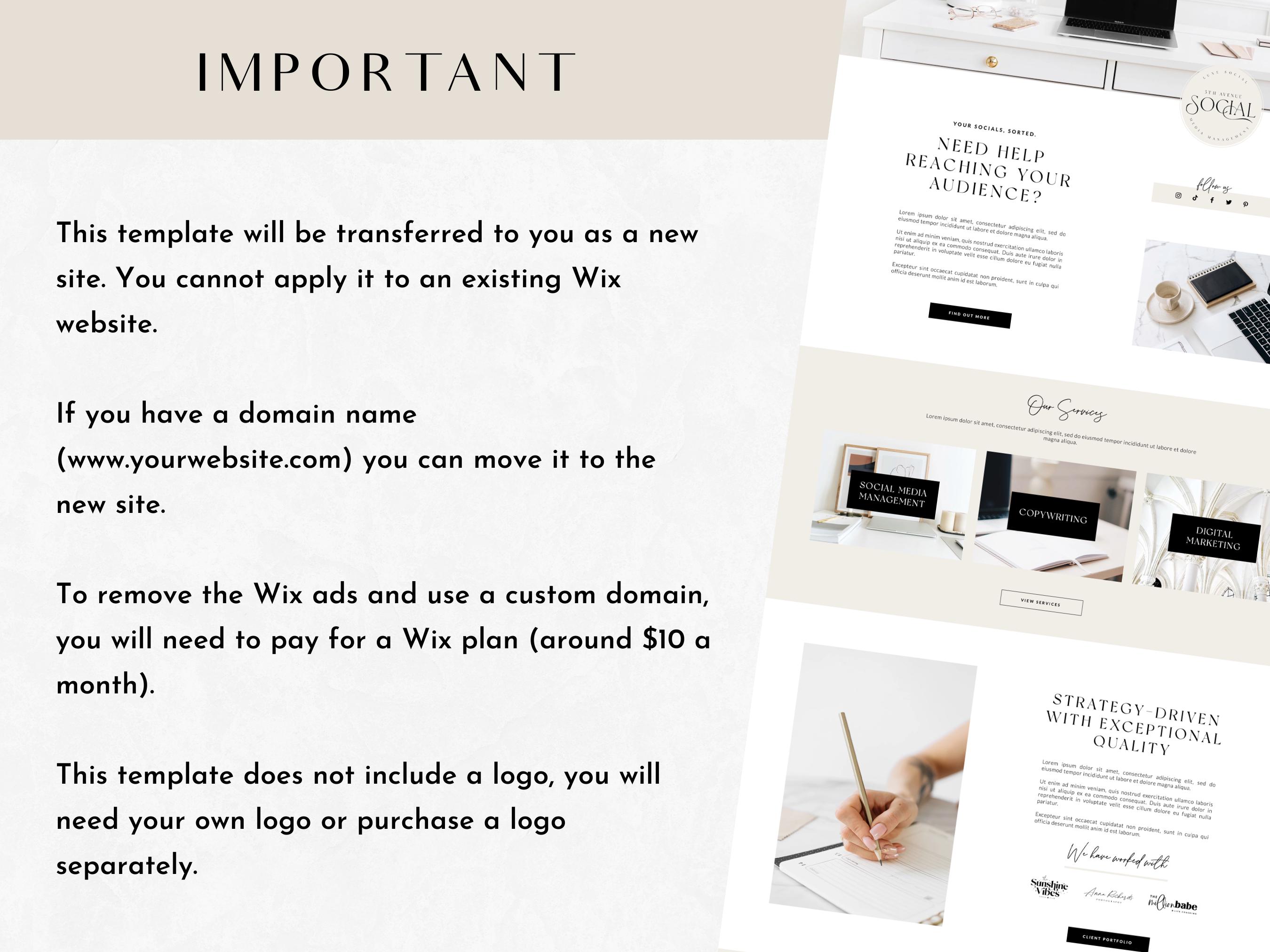 Minimal White Wix Website Template - Social Media Manager - Modern ...