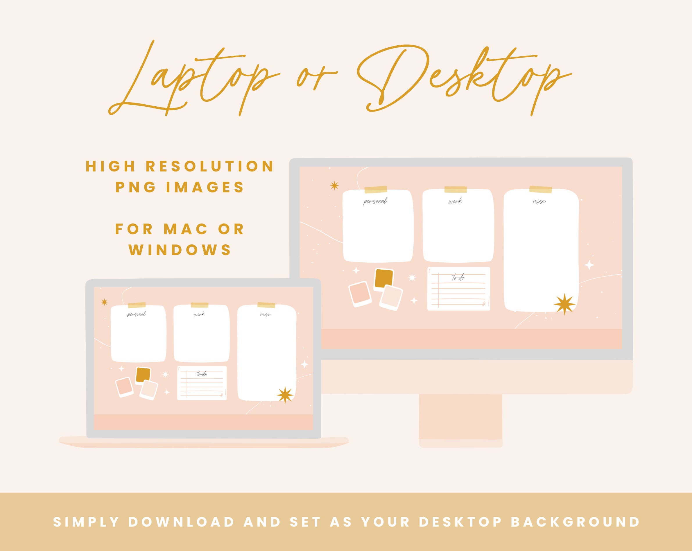 Desktop Organizer Wallpaper Boho - Desktop Background Cute Aesthetic ...