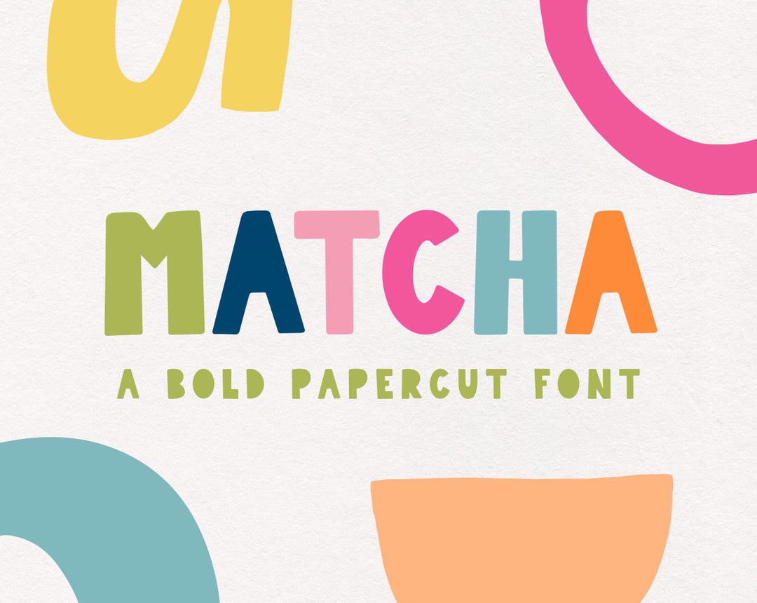 Matcha Font - Bold Papercut Fonts - Creative Lettering Font - Playful ...