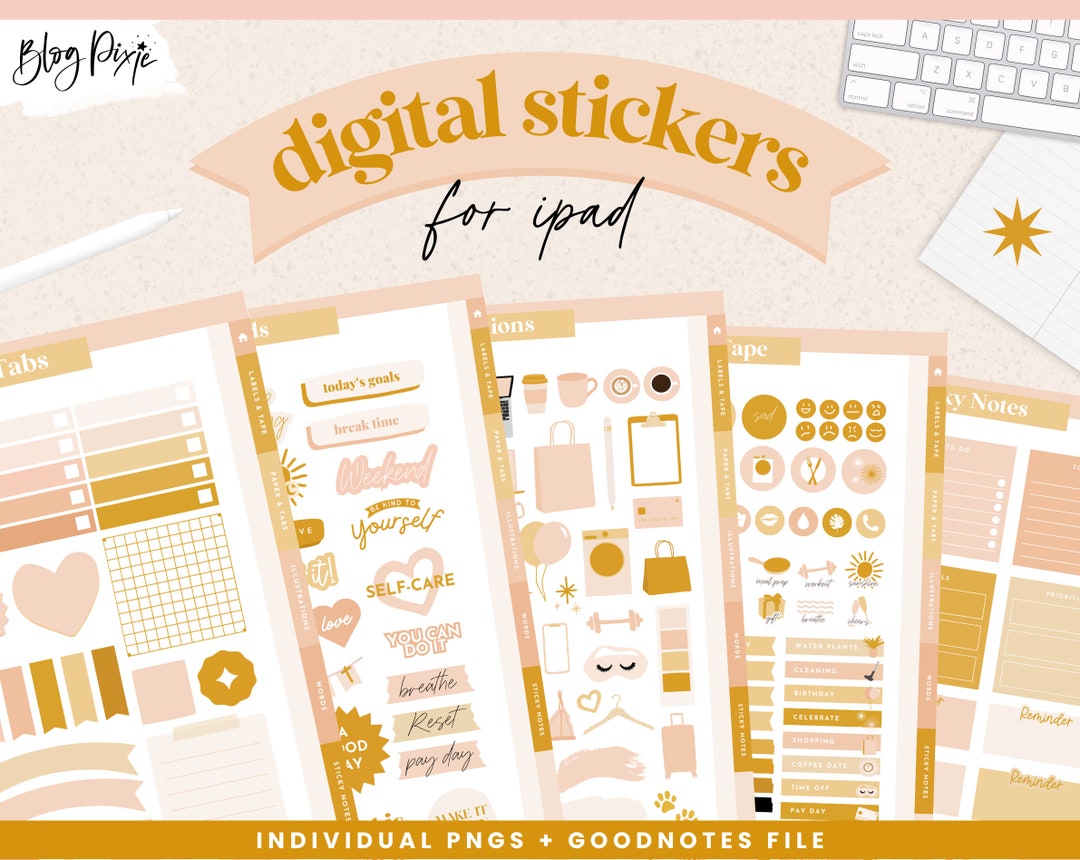 Digital Stickers Boho Goodnotes Planner Stickers Pack PNG Stickers ...