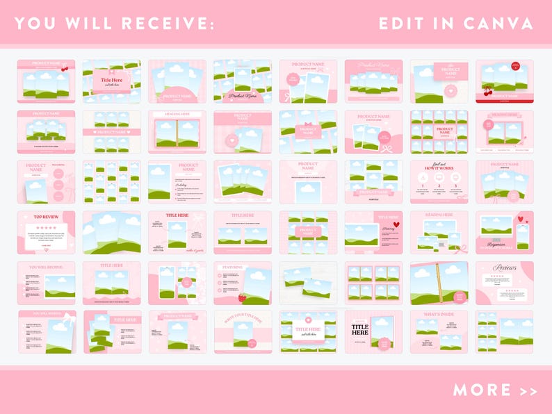 Pink Marketing Templates - Canva Listing Designs - Etsy Listing Mockups ...