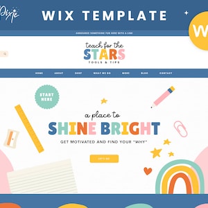 Teacher Website Template Wix Rainbow Colorful Wix Website Design ...