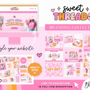 Pink Retro Facebook Banner Template Canva - Hot Pink Social Media ...