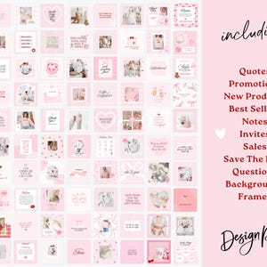 Girly Pink Instagram Post Templates - Coquette Aesthetic Canva ...